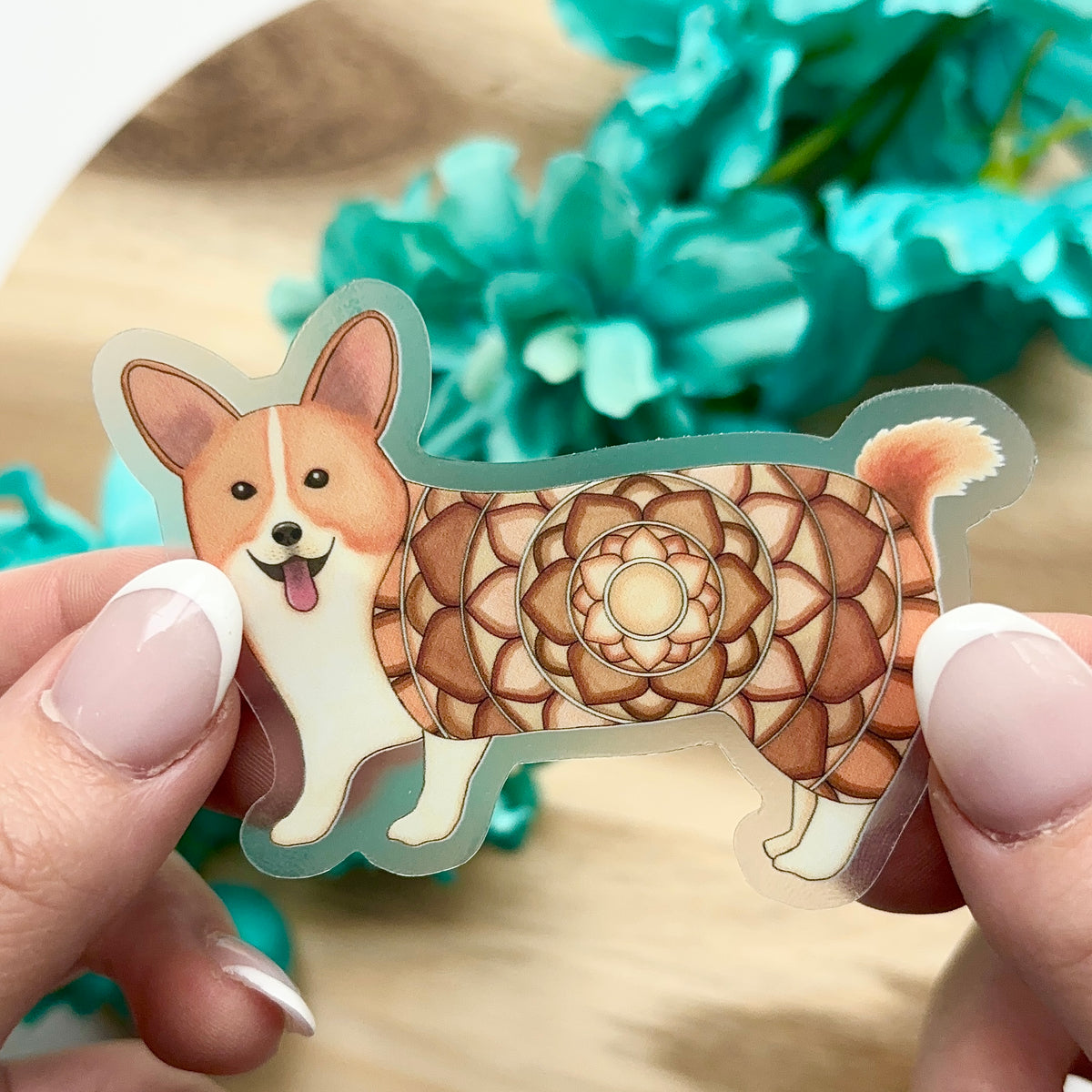 Mandala Corgi Sticker – Art by EAC
