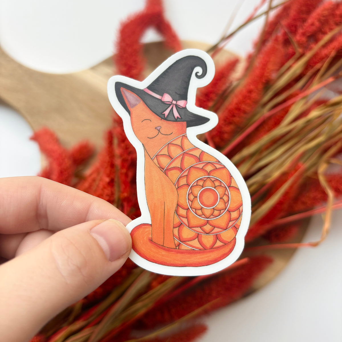 Witchy Cat Sticker – Art by EAC