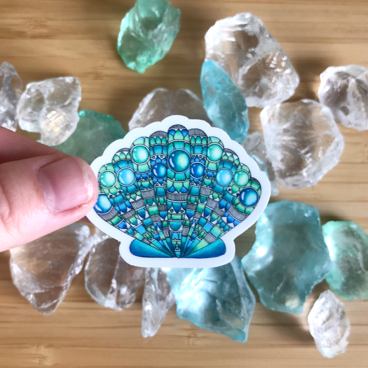 Mandala Seashell Sticker – Art by EAC